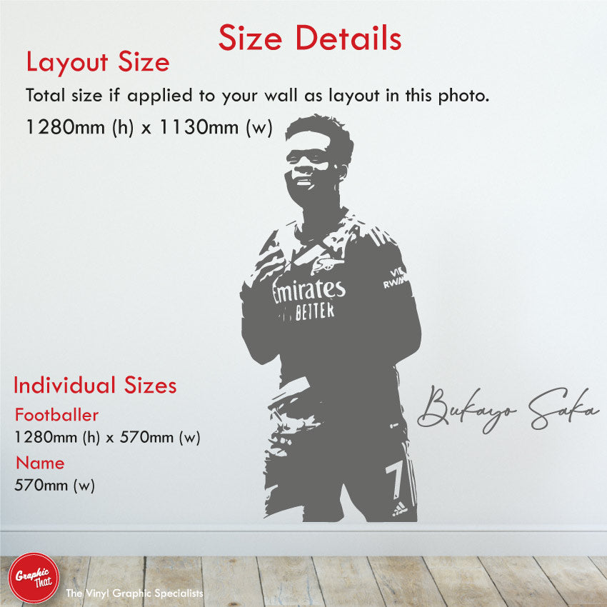 Bukayo Saka Arsenal Football Wall Sticker – Graphic That