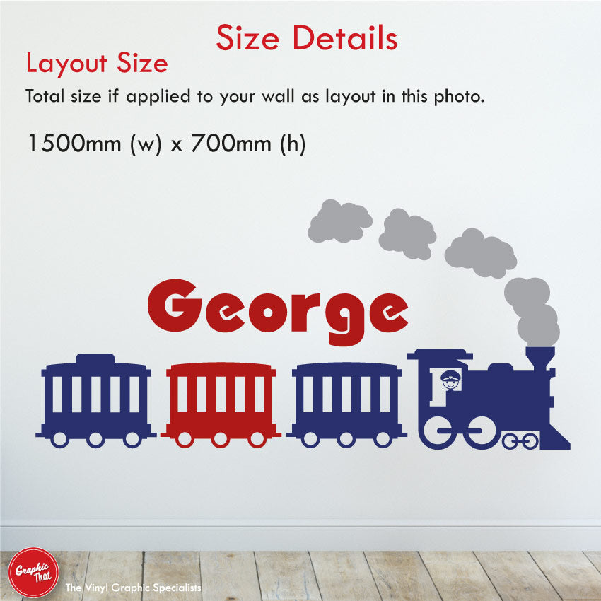 Personalised Steam Train Wall Decal – Graphic That