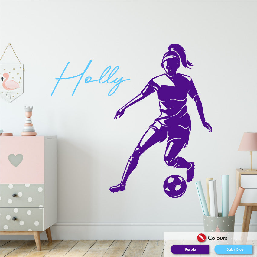 Girls Football Personalised Wall Art Sticker – Graphic That