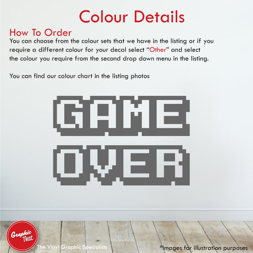 Game Over Retro Gaming Wall Decal – Graphic That