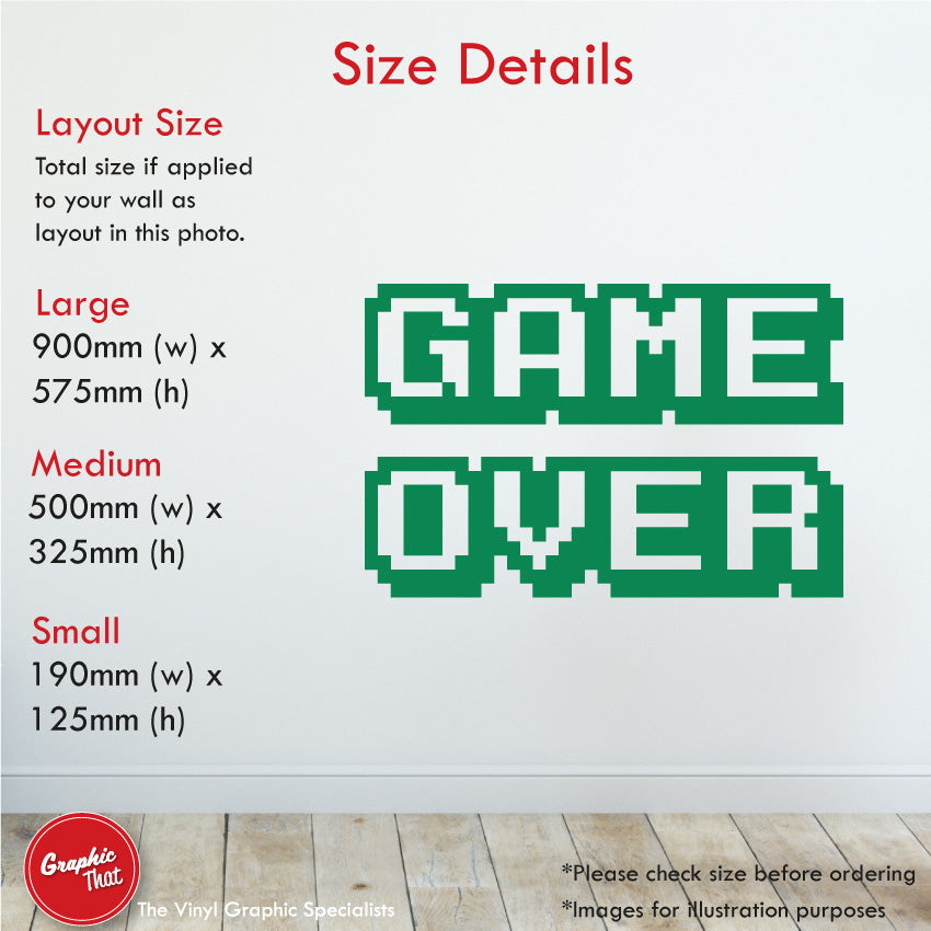 Game Over Retro Gaming Wall Decal – Graphic That