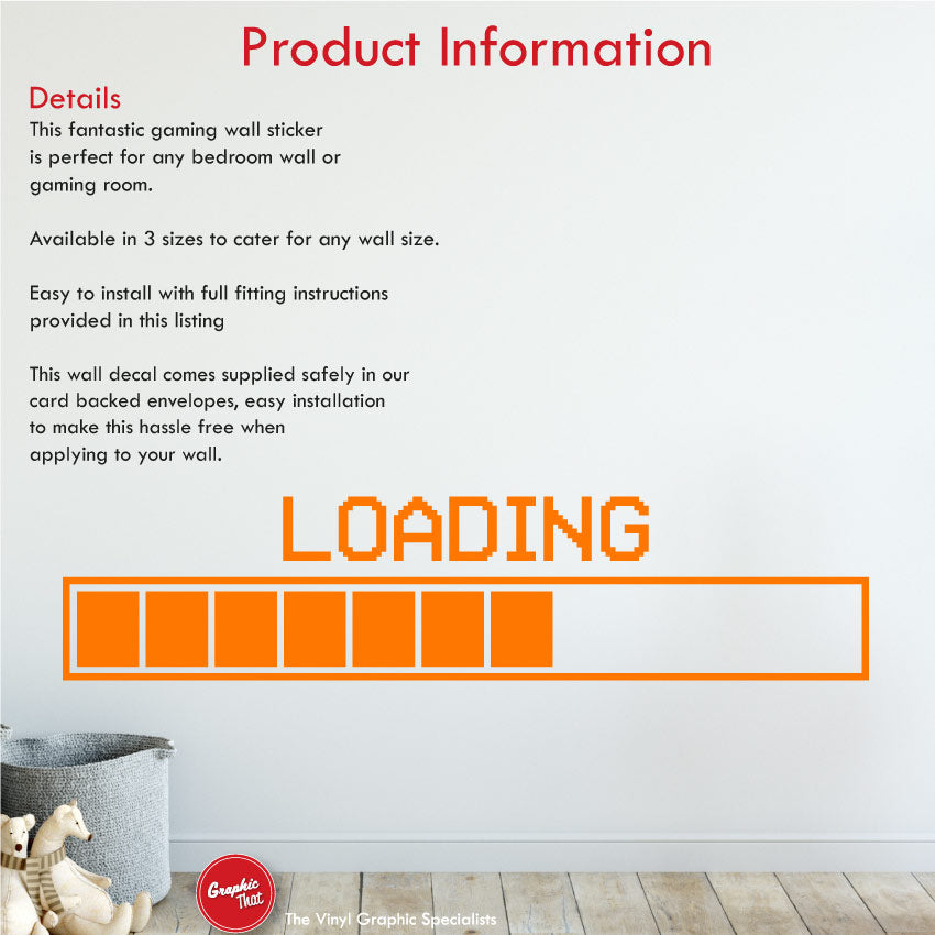 Loading Bar Retro Gaming Wall Art Sticker – Graphic That