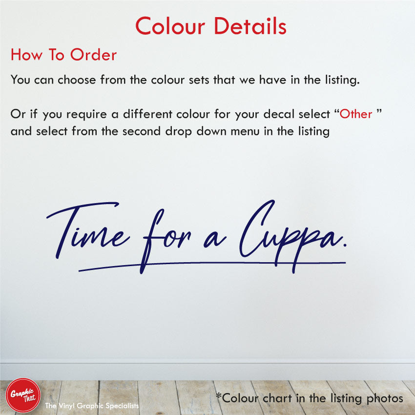 Time for a cuppa Kitchen Wall Quote Decal – Graphic That
