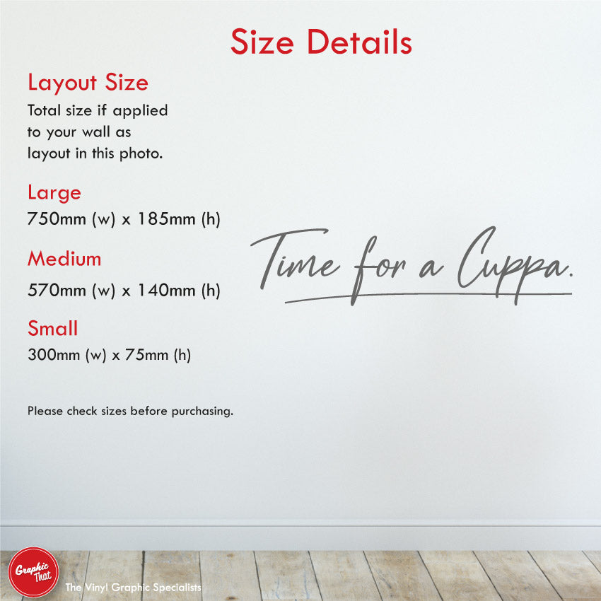 Time for a cuppa Kitchen Wall Quote Decal – Graphic That